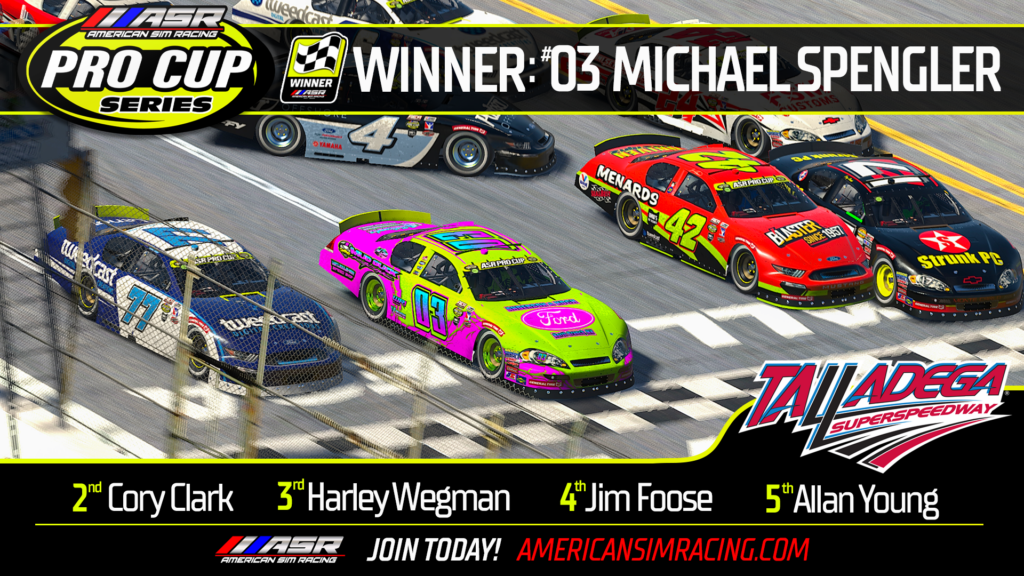 Michael Spengler Takes Close One at Talladega! - American Sim Racing