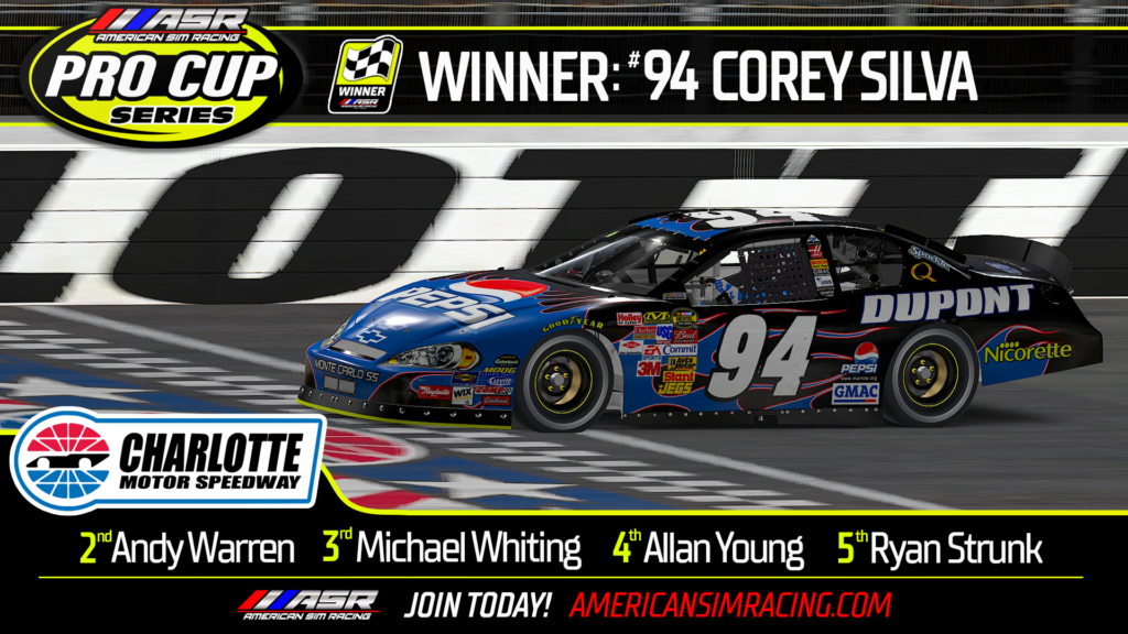 Silva Sneaks Charlotte Win! - American Sim Racing