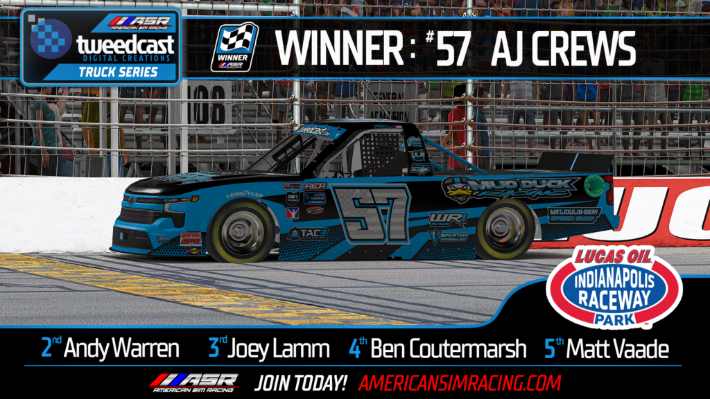 Crews Takes Playoff Opener at IRP! - American Sim Racing